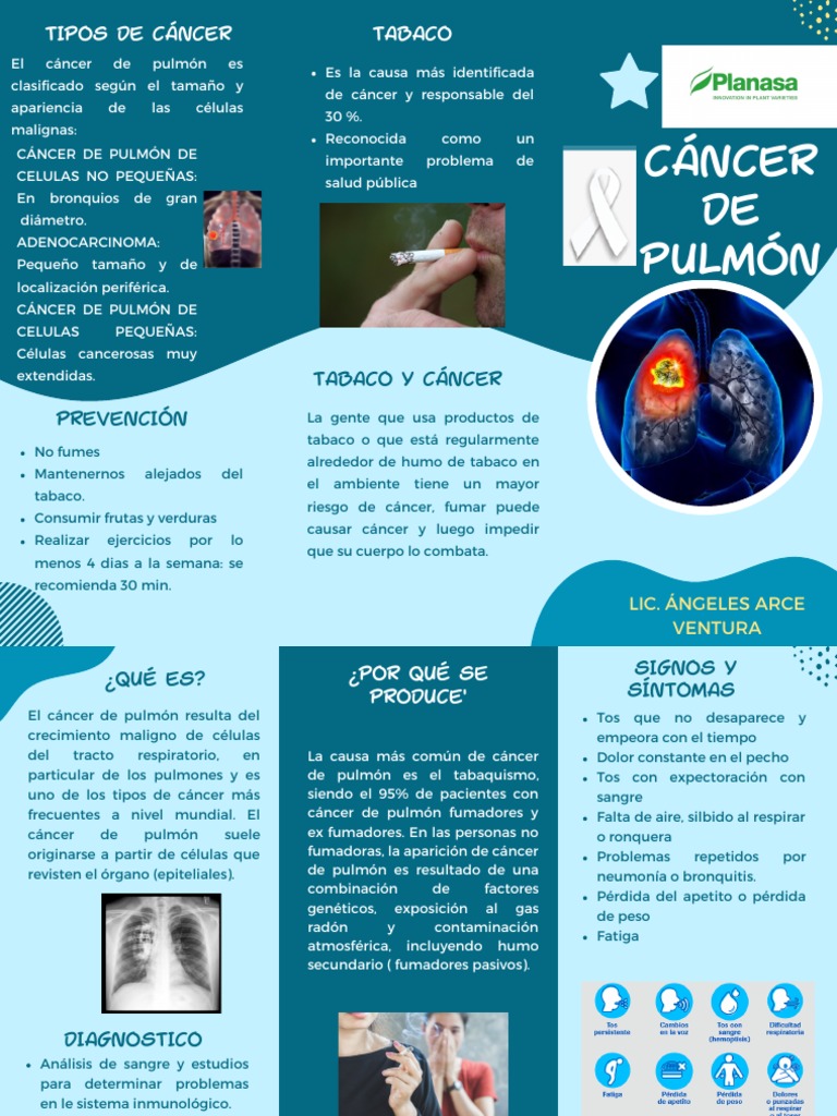 Triptico de Cáncer de Pulmón | PDF | Cáncer de pulmón | Cáncer