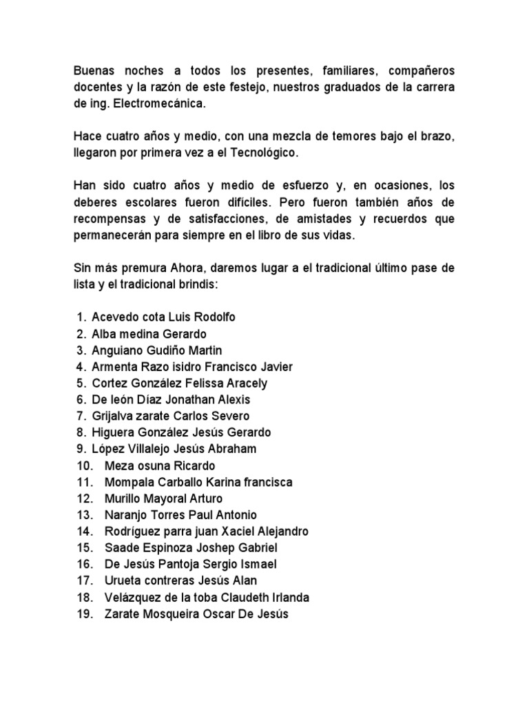 Ultimo Pase de Lista | PDF