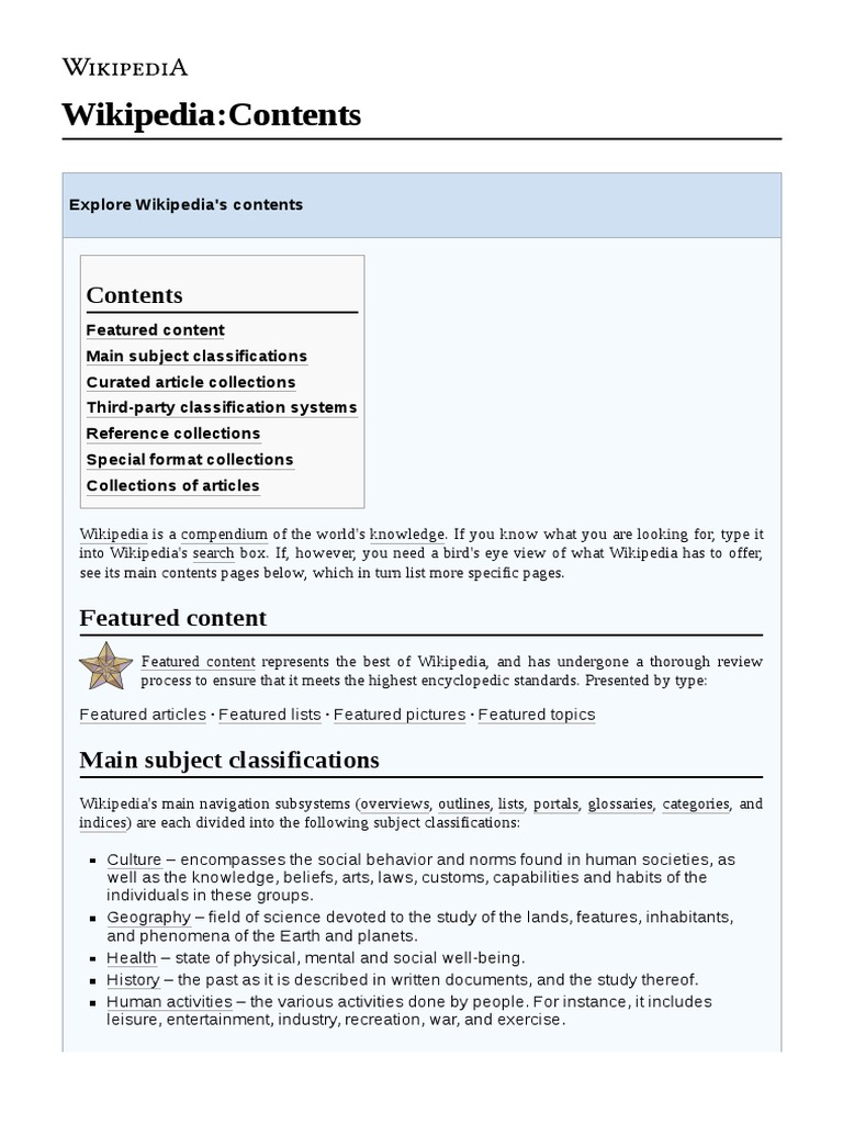 Wikipedia Contents | PDF | Wikipedia | Wiki