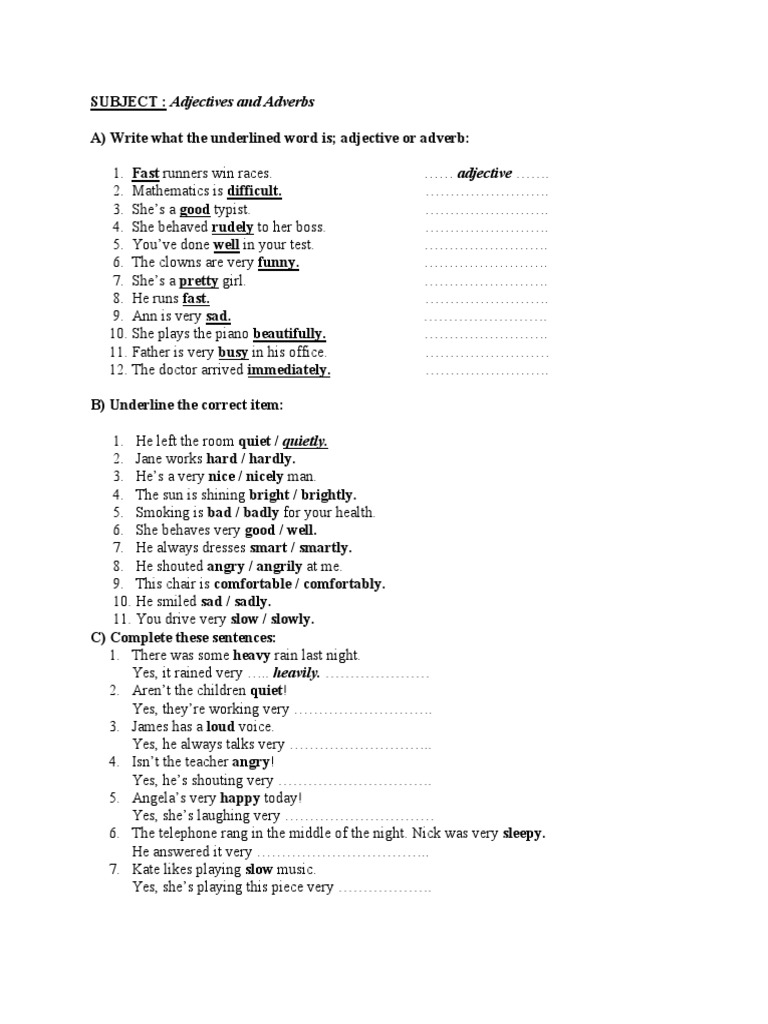 Adj and Adv | PDF | Adverb