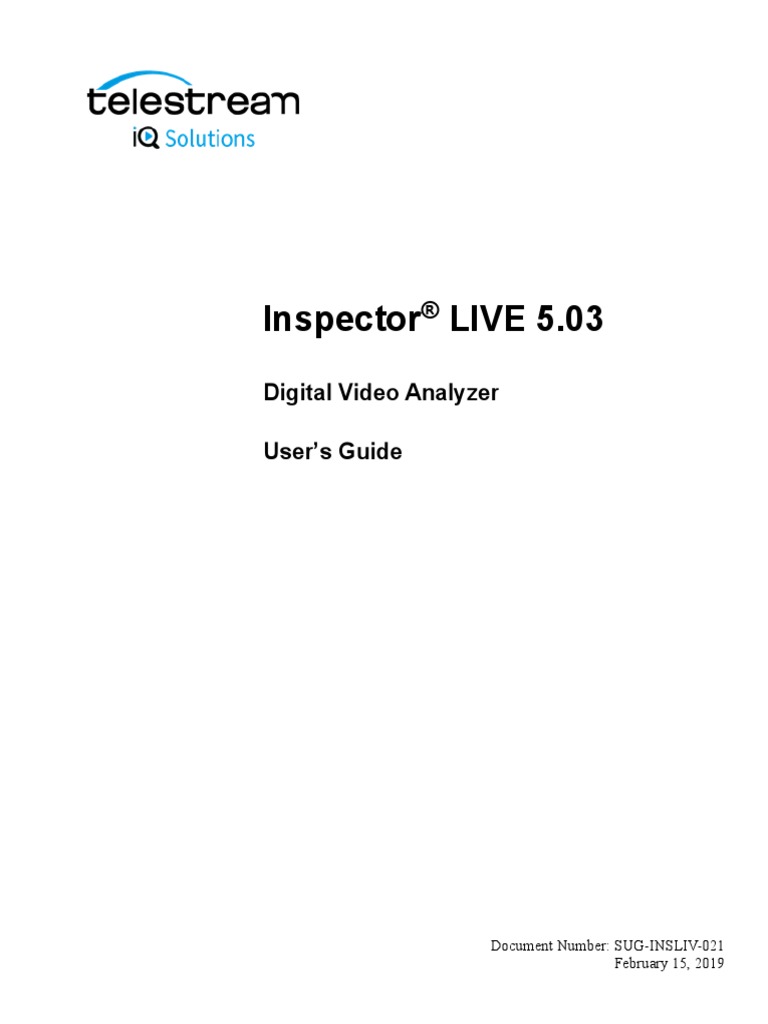 Inspector LIVE 5.03 Users Guide - SUG-InSLIV-021 | PDF | Computer Network | World Wide Web