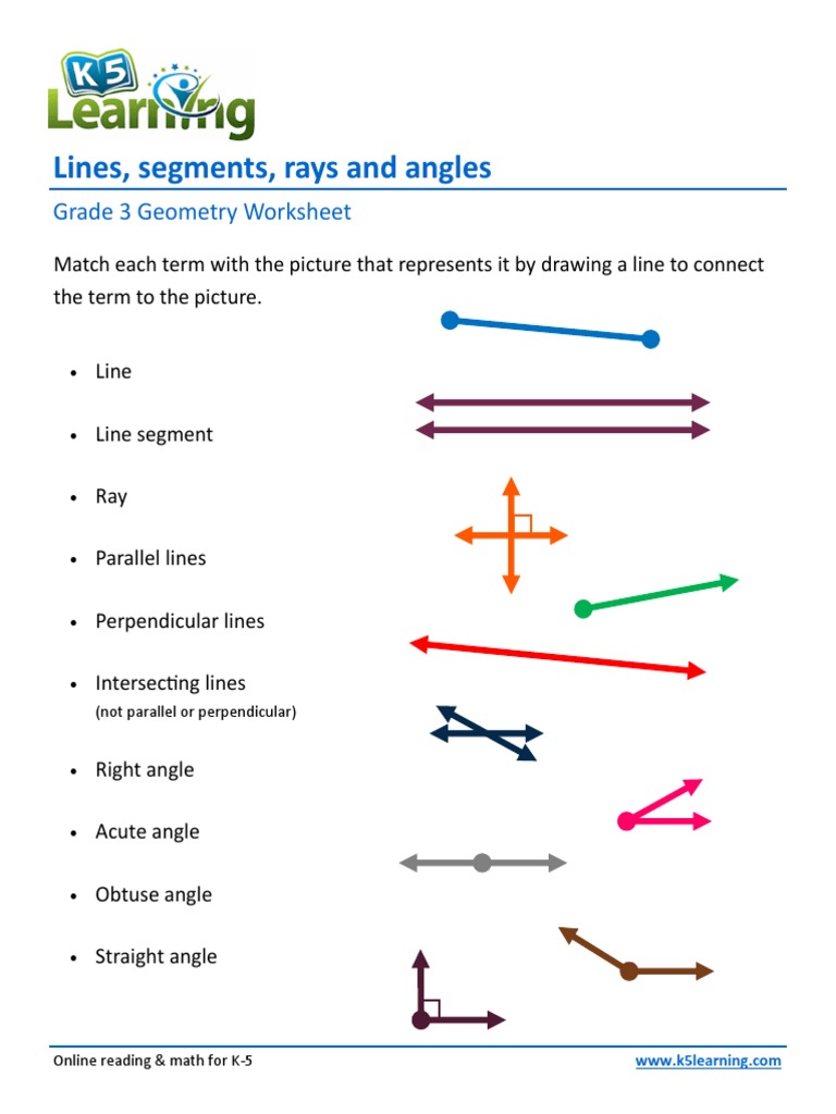 Grade 3 Geometry: Lines and Angles Worksheet | PDF