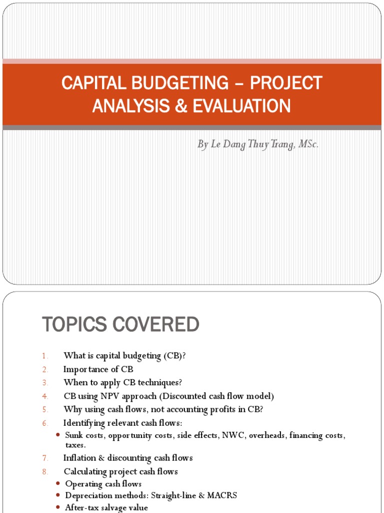 Lecture 6-Capital Budgeting - Project Analysis & Evaluation | PDF ...