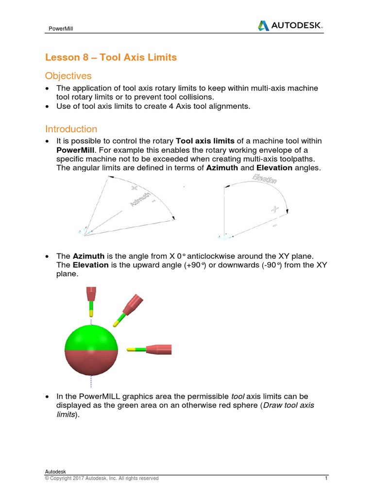 Lesson 8 - Tool Axis Li | PDF | Machine Tool | Azimuth