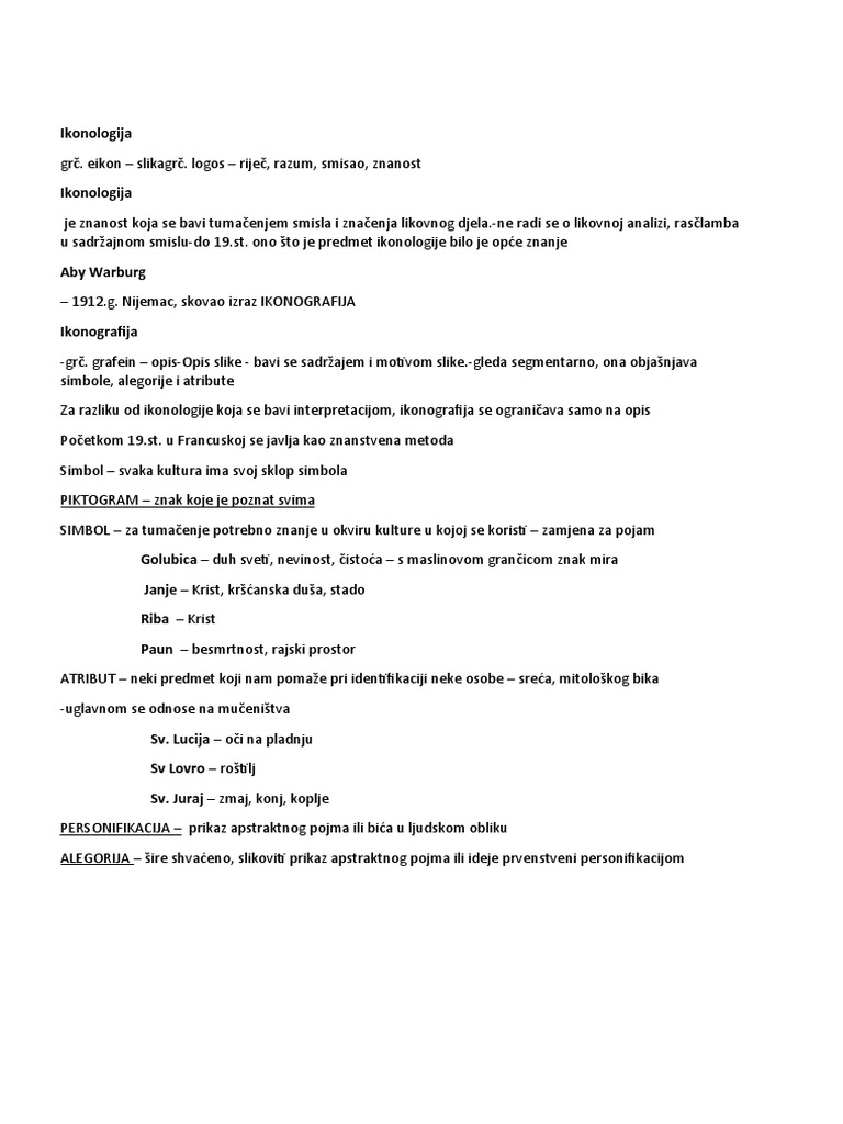 Skripta - Uvod U Ikonologiju | PDF