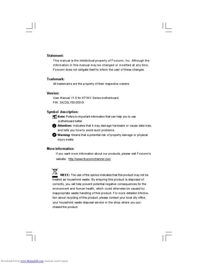 671mx Series Users Manual | PDF | Bios | Office Equipment