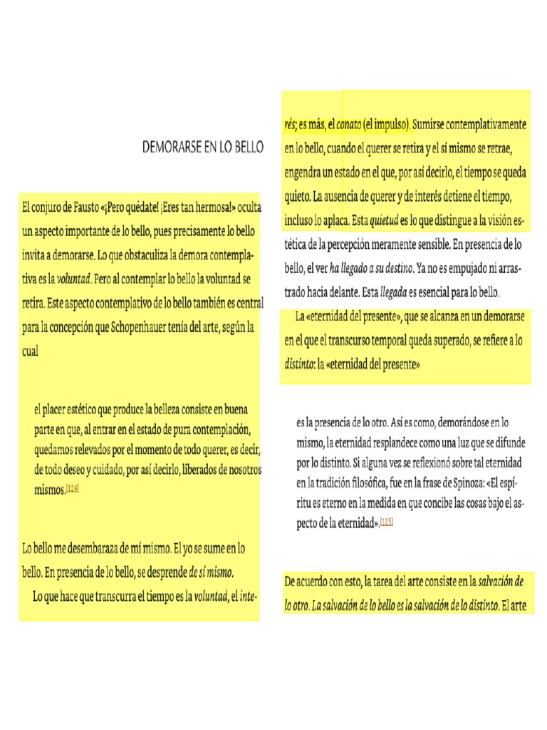 Demorarse en Lo Bello | PDF
