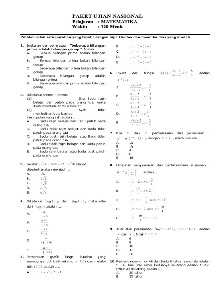 Lat Soal UN 12 | PDF