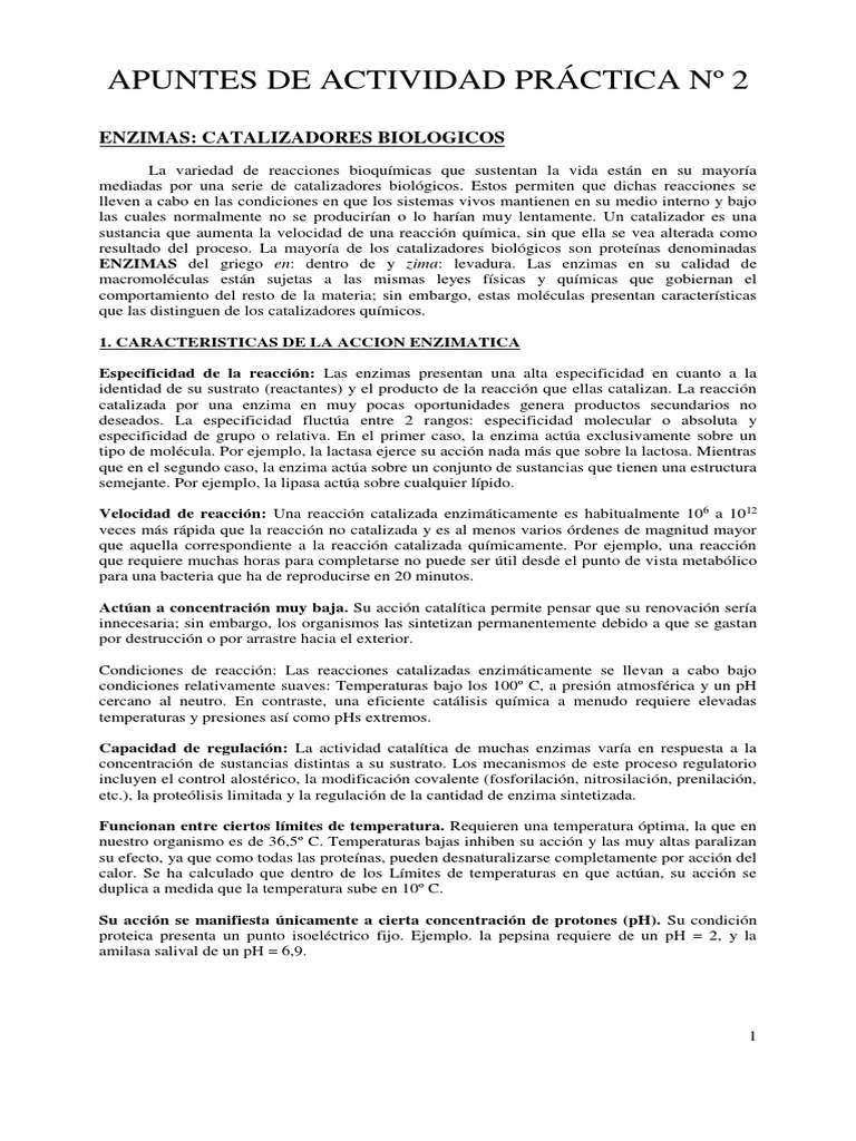 Apuntes Guia TP2 2022 | PDF | Enzima | La cinética de enzimas Apuntes Guia TP2 2022 | PDF | Enzima | La cinética de enzimas