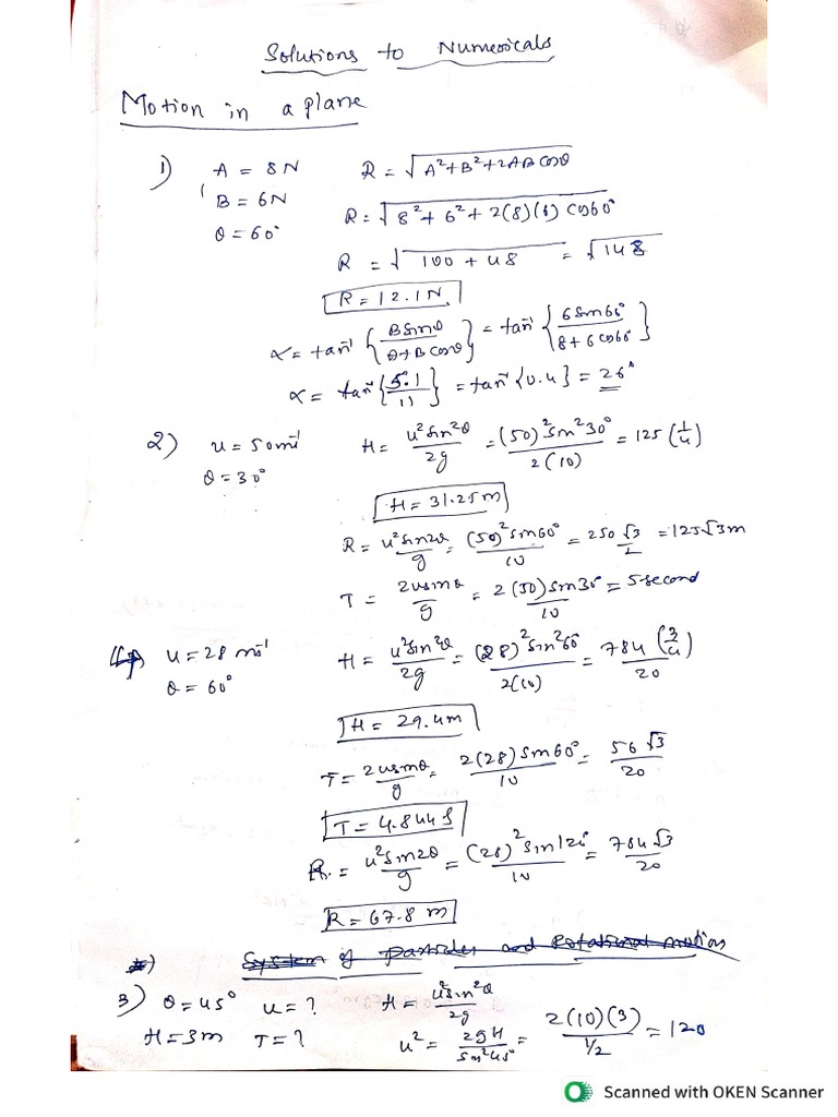 Physics Numerical Solutions | PDF
