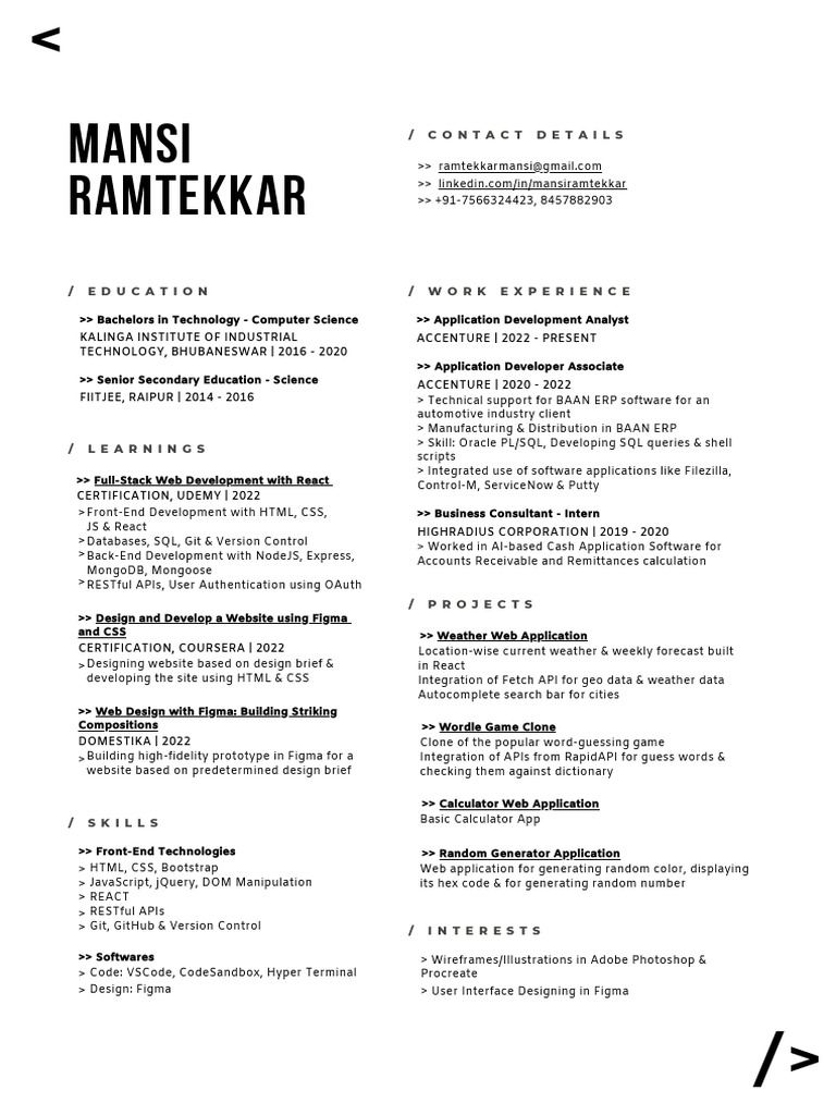Mansi Resume | PDF | Application Software | Web Application