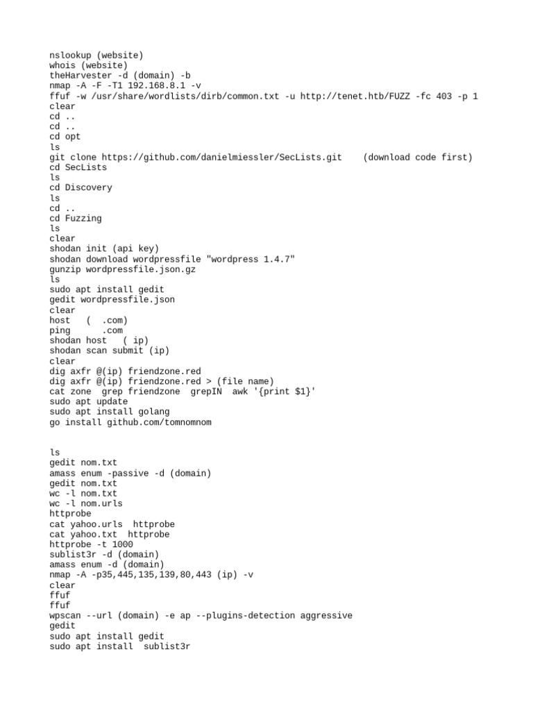 Bug Bounty Commands | PDF