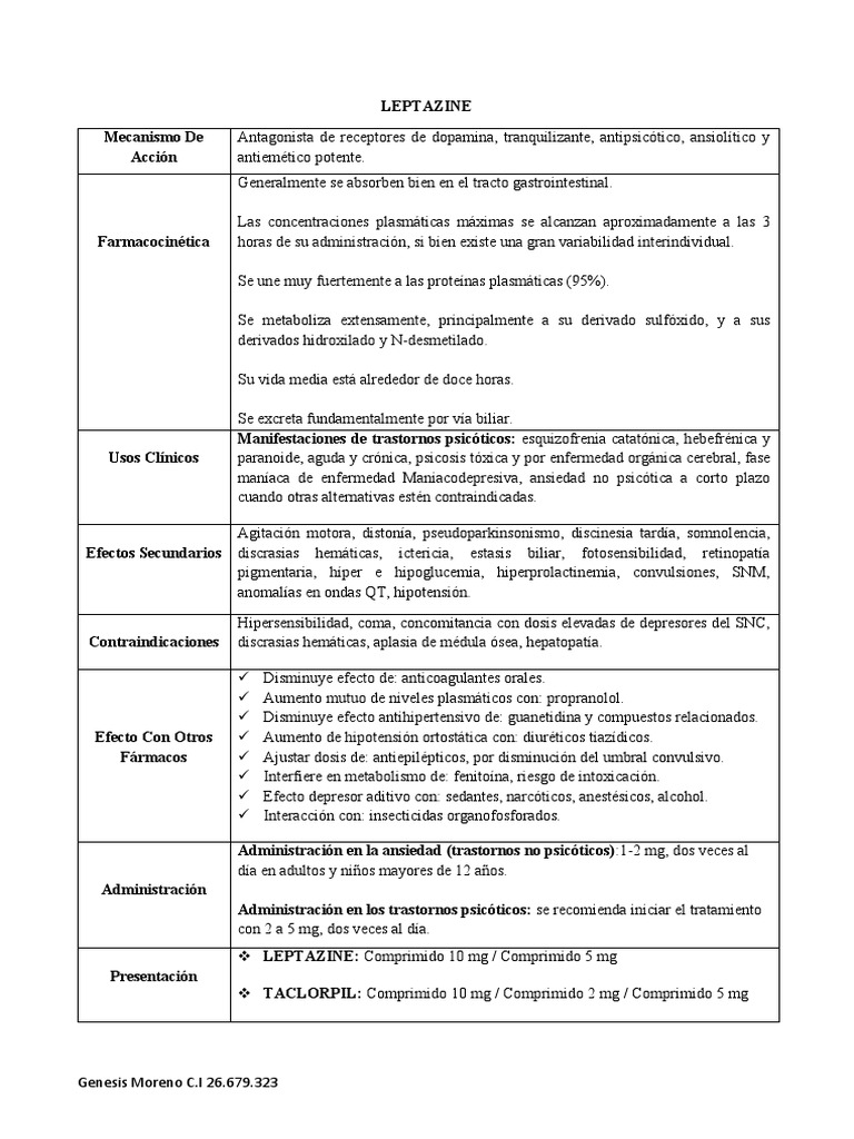 Leptazine | PDF | Antipsicótico | Medicina
