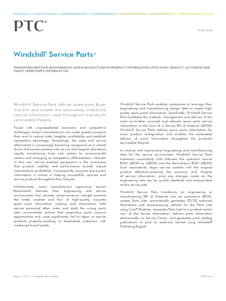 Windchill Service Parts | PDF | Information | Computing