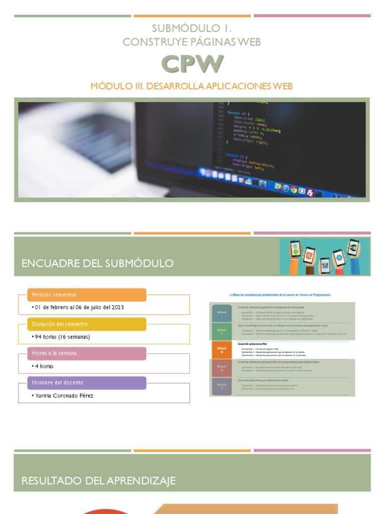 Encuadre Del Submódulo de Construye Páginas Web - Programación CBTIS ...