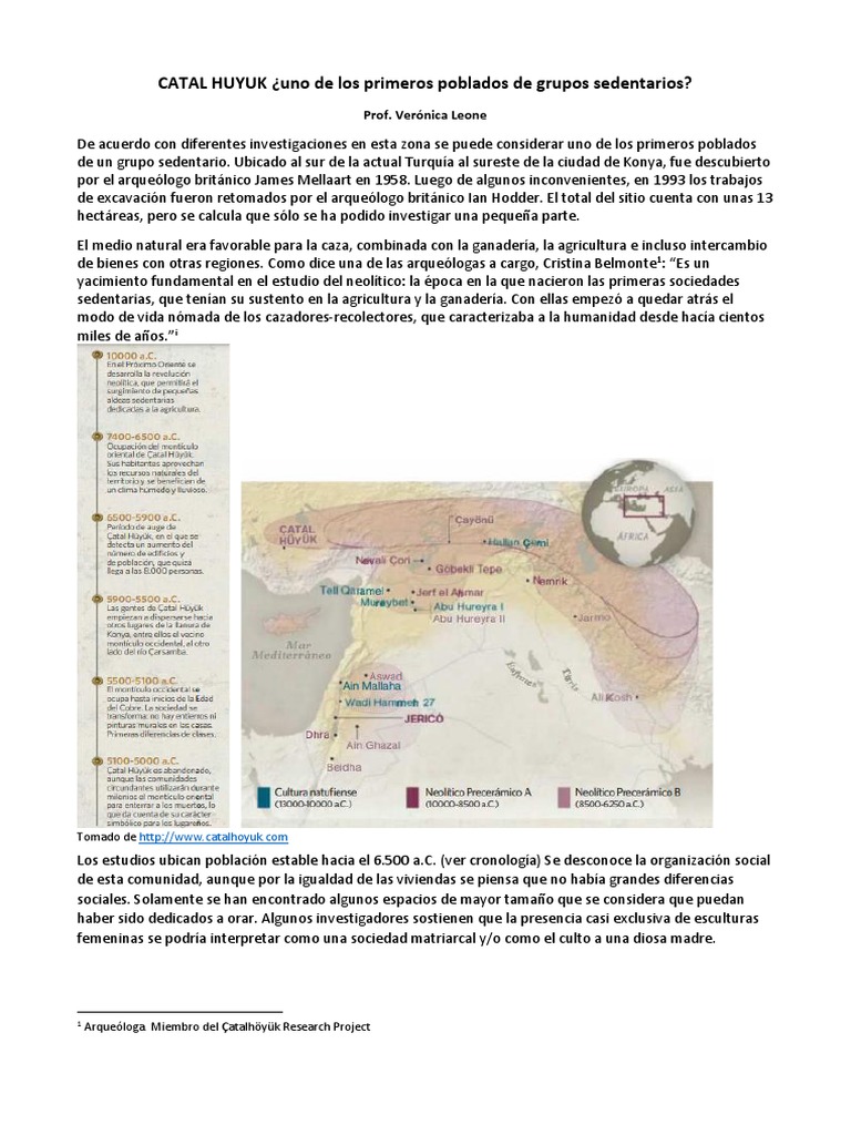 Catal Huyuk Ficha de Trabajo | PDF