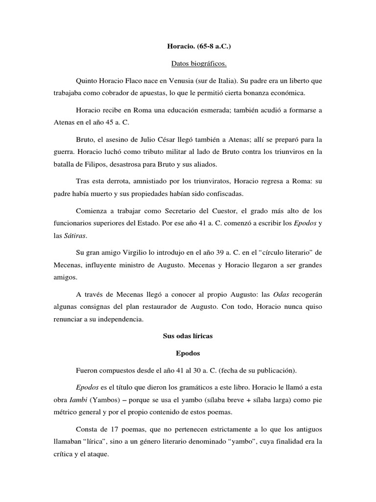 Horacio | PDF | Horacio | Poesía
