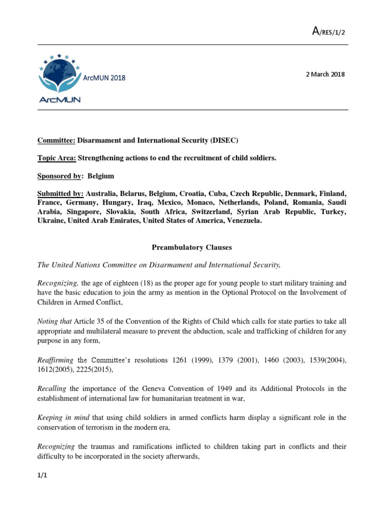 MUN DISEC Resolution | PDF | International Relations | Human Rights