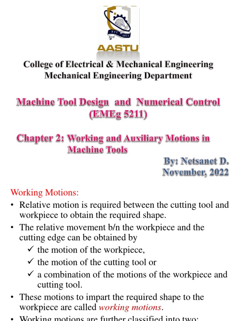 Chapter 2 Motion | PDF | Machining | Machines