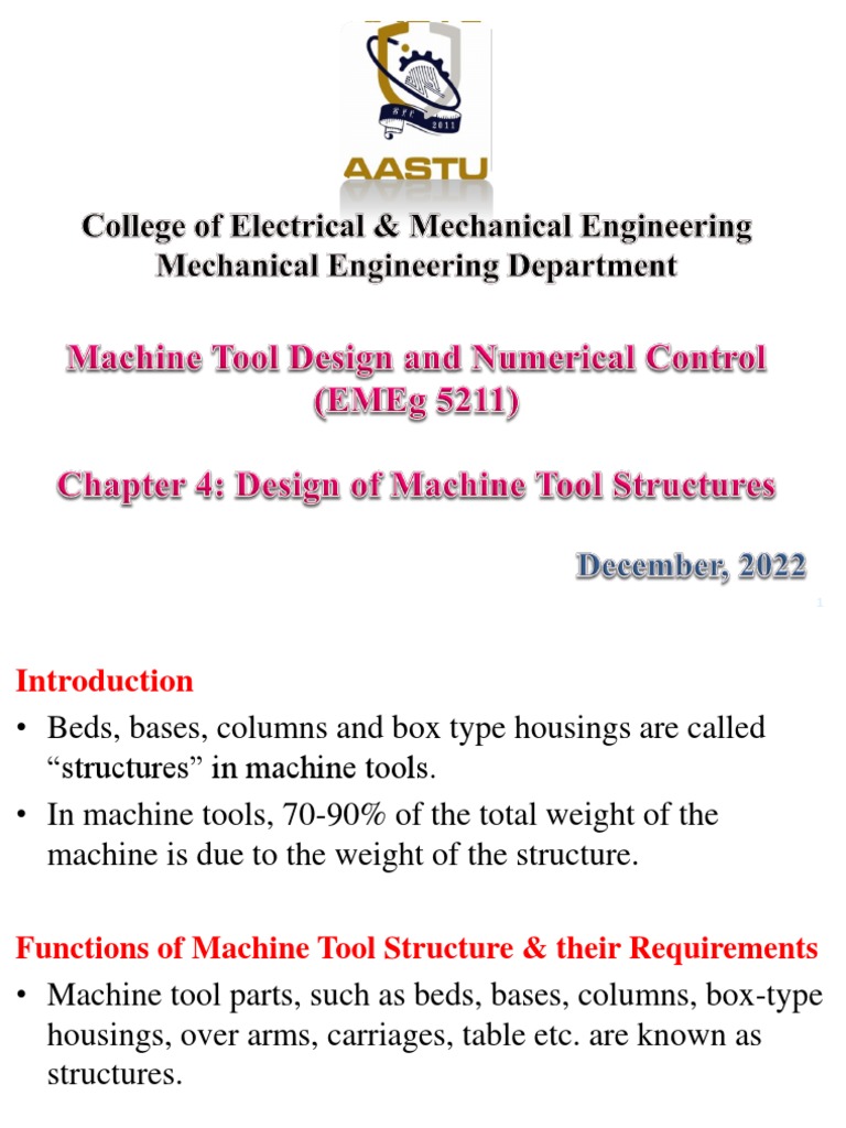 Machine Tool Structure Materials and Design Requirements | PDF | Concrete | Construction