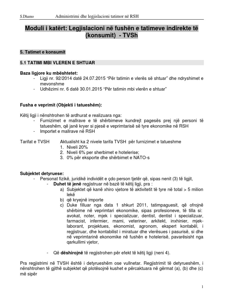 Materiali I TVSH-se | PDF