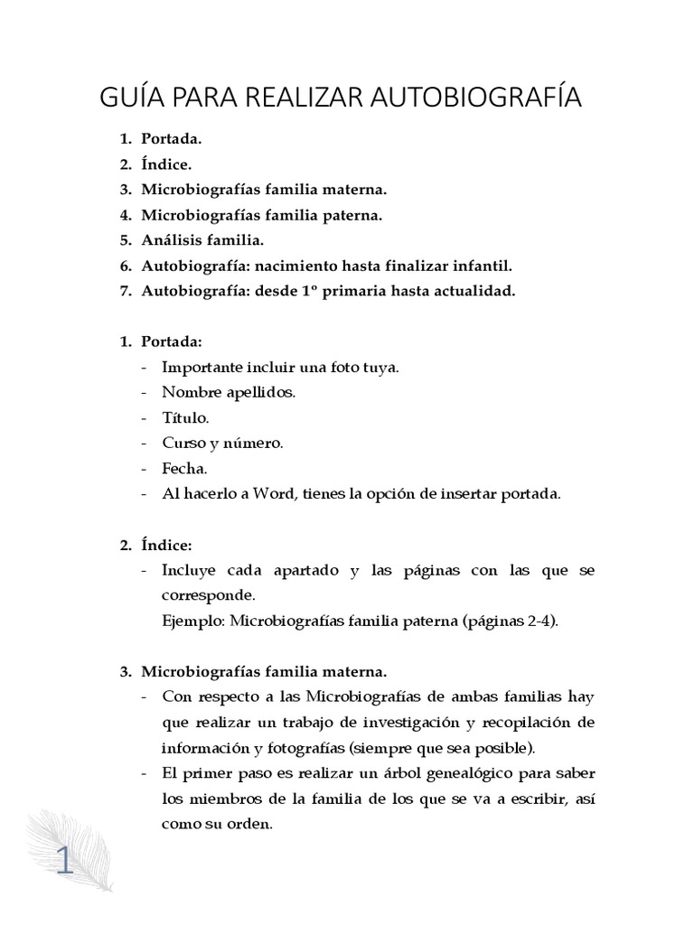 Guía para Escribir una Autobiografía | PDF | Salud y bienestar