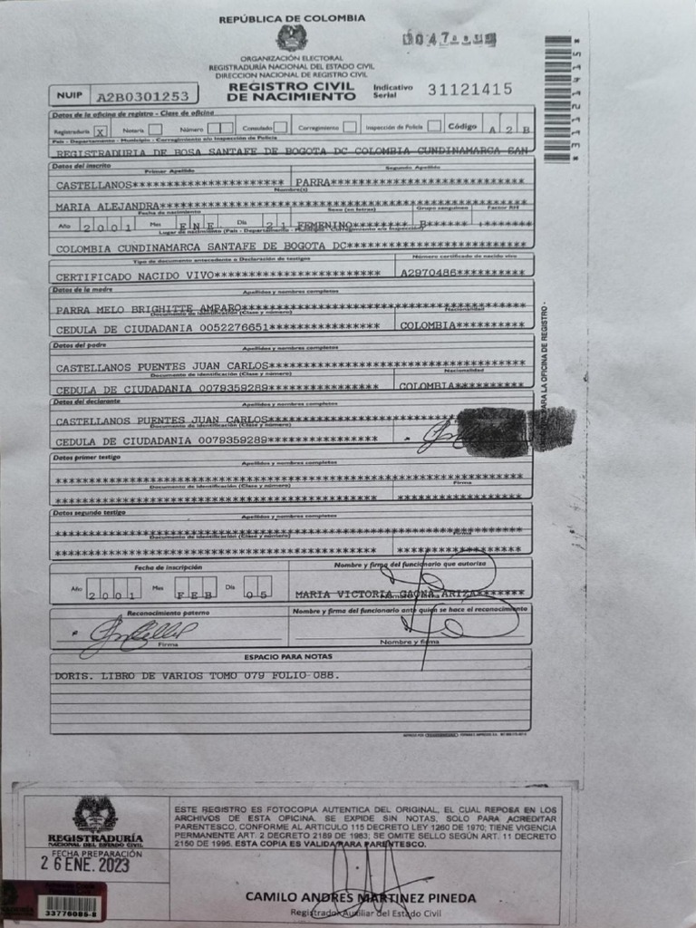 Registro Civil y Apostilla en Colombia | PDF