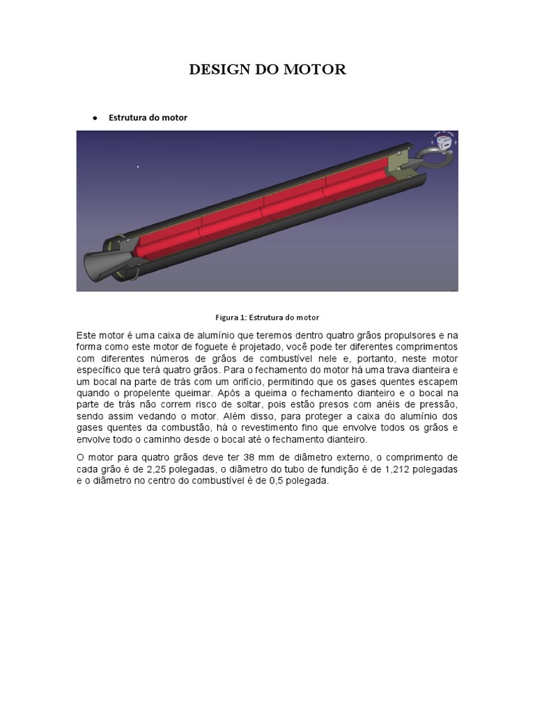 Design Do Motor | PDF | Motores | Motor de foguetes