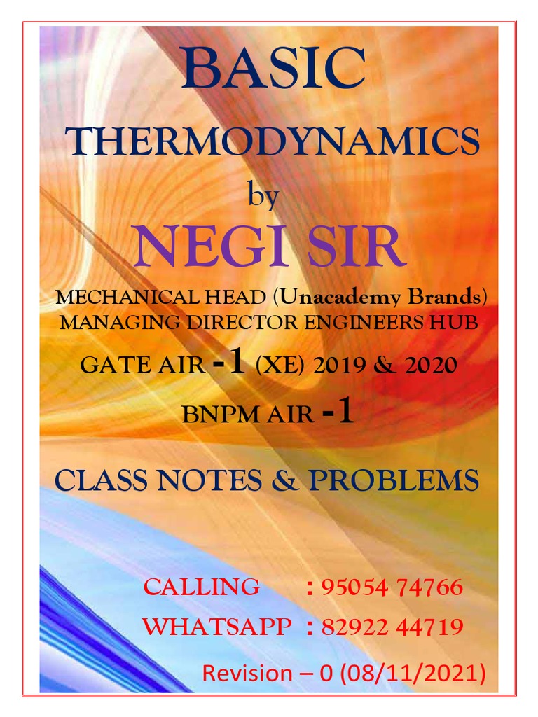 Thermodyamics Notes by Negi Sir | PDF