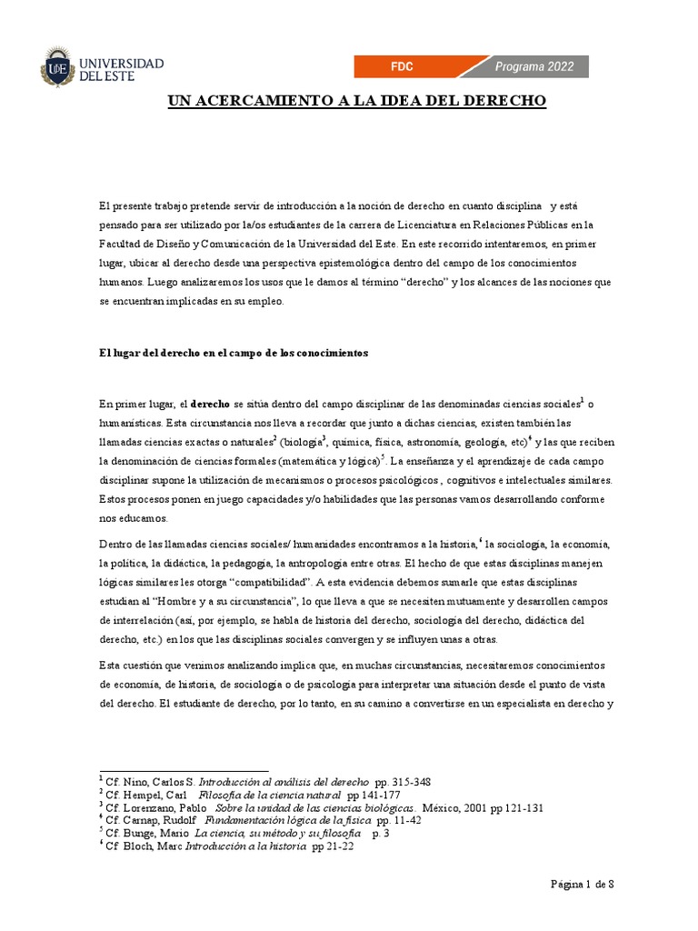 Un Acercamiento A La Idea Del Derecho | PDF | Caso de ley | Abstracción