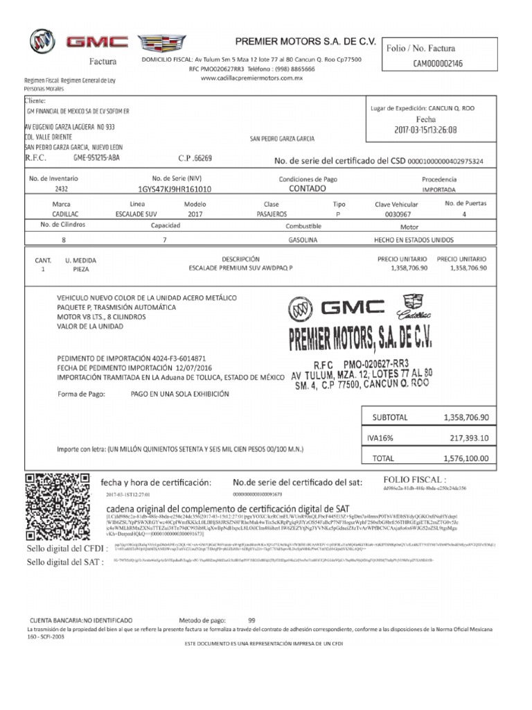 Factura Premiercolor | PDF