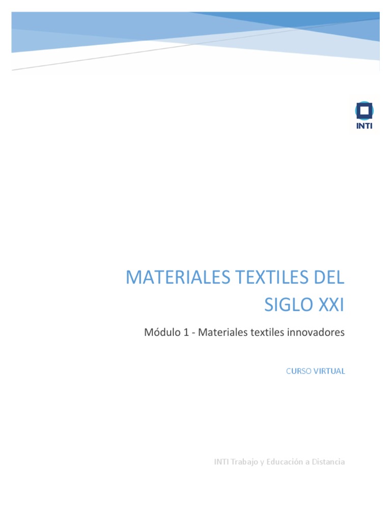 Modulo 1 - Seminario Materiales Textiles Del Siglo Xxi.2020pdf | PDF | E Textiles | Textiles