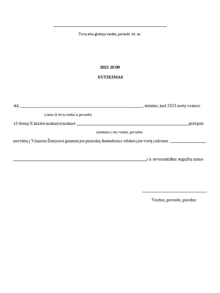 Tevu Sutikimas | PDF