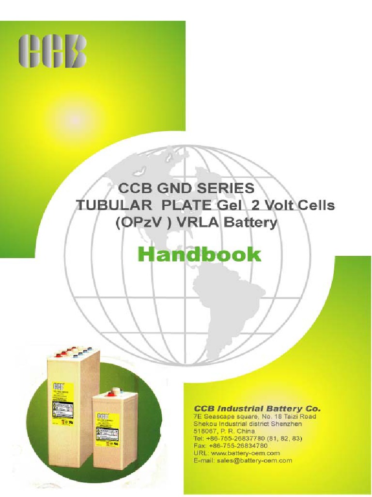CCB OPzV Lead-Acid Battery Overview | PDF | Rechargeable Battery ...