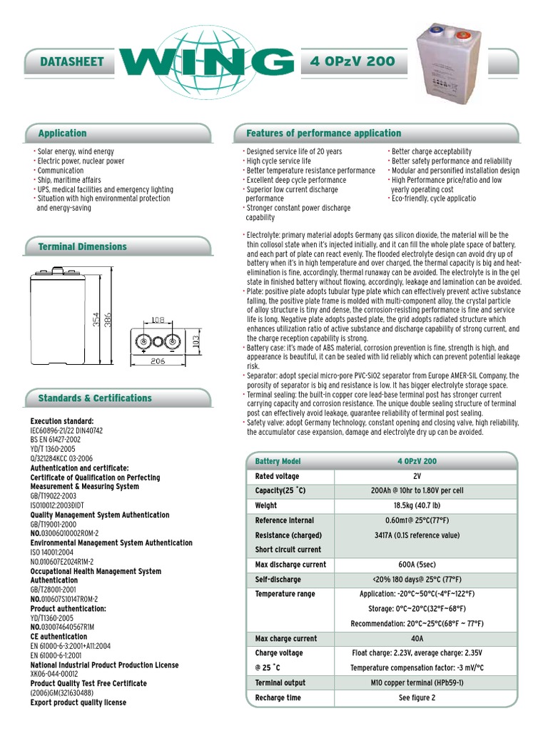 4 Opzv 200 | PDF | Electrical Engineering | Physical Sciences
