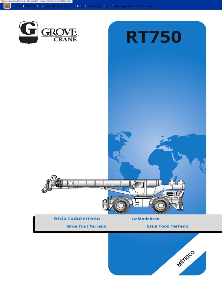 Ficha Tecnica Grove RT750 | PDF | Eje | Engranaje