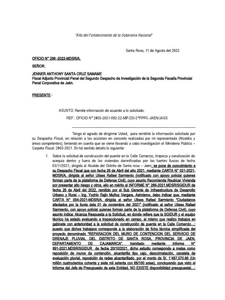 Oficio FISCALIA | PDF | Fiscal