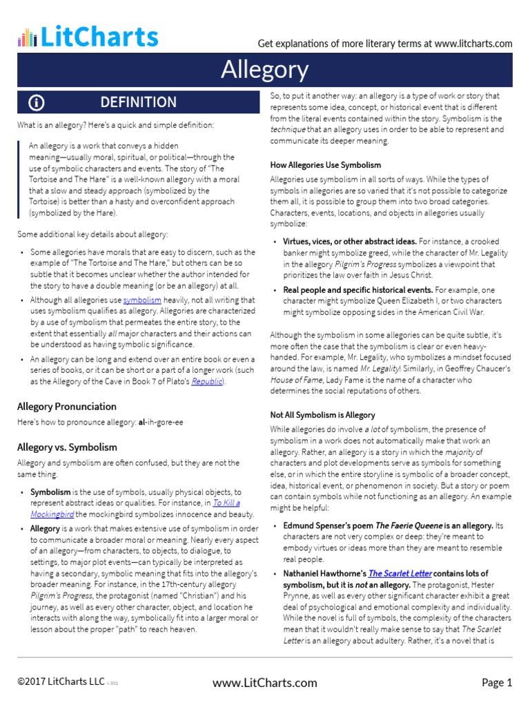 Allegory LitChart | Download Free PDF | Allegory | Parable