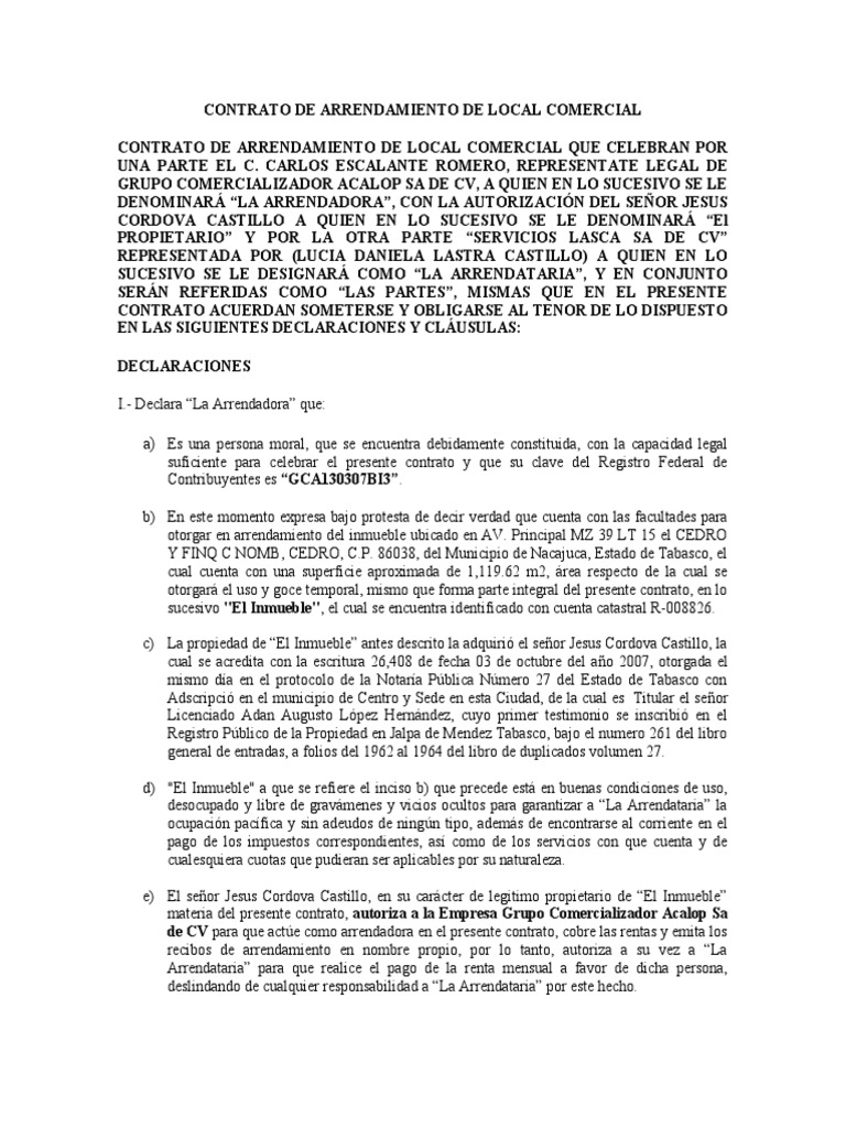 Contrato de Renta | PDF | Propiedad | Ley común