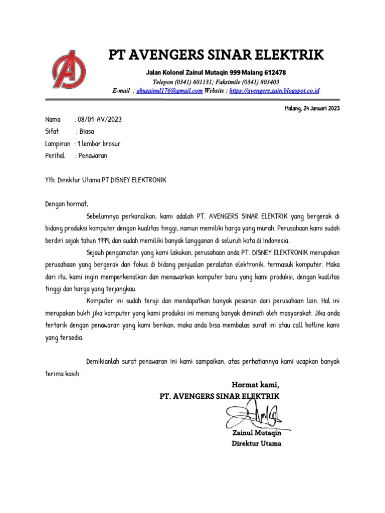 Surat Negosiasi - Penawaran | PDF