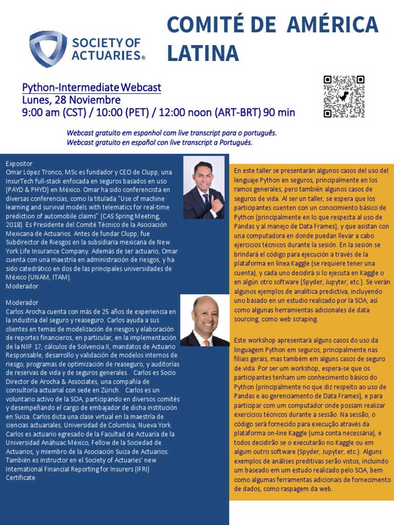 Webcast Python Intermedio | PDF | Actuario | Riesgo financiero