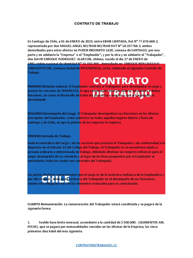 Contrato-De-Trabajo David | PDF | Salario | Propiedad intelectual