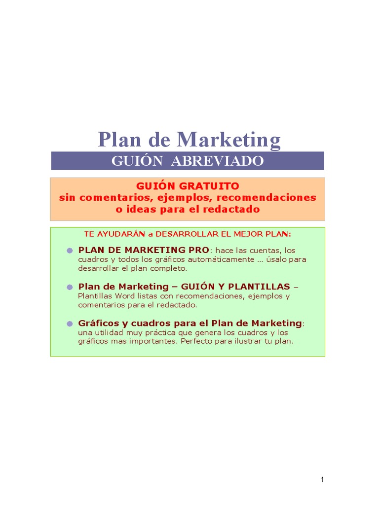 Guión Plan MKT | PDF | Marketing | Marca