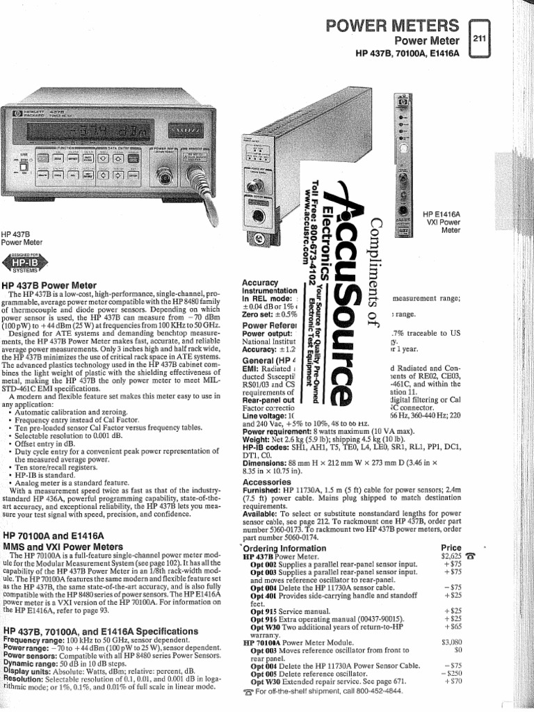 HP 437B Datasheet | PDF
