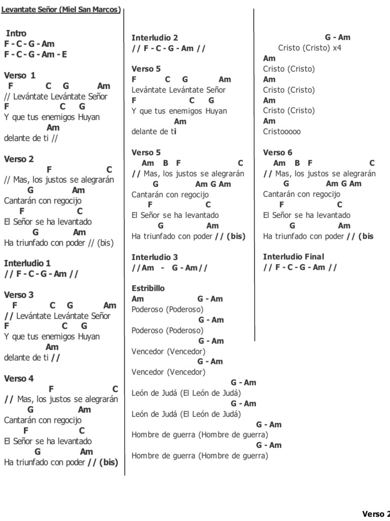 Levantate Señor (Miel San Marcos) | PDF