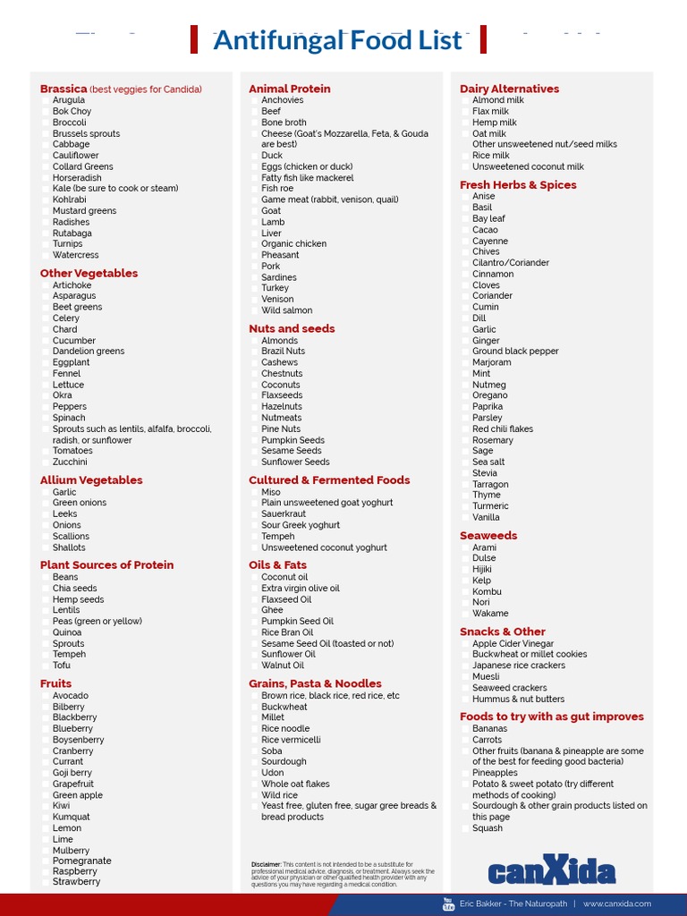 Antifungal Food List | Download Free PDF | Leaf Vegetable | Foods