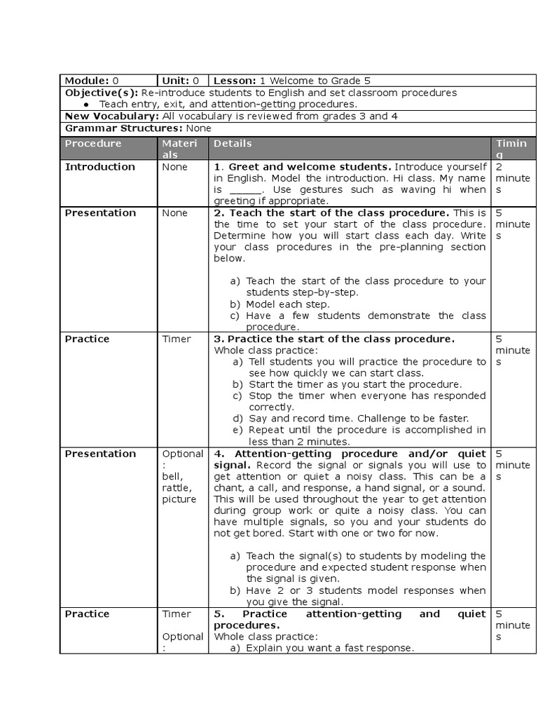 Grade 5 Teacher's Classroom Guide | PDF | Teachers | Classroom