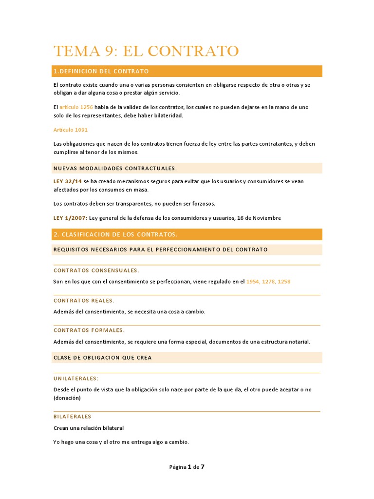 Tema 9. El Contrato | PDF | Principios éticos | Documentos legales