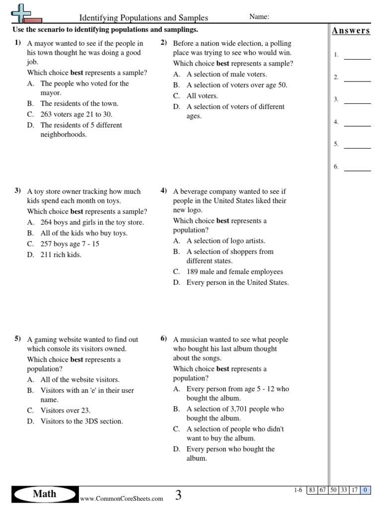 Population and Sample - Exercise 1 | PDF | Elections | Political Events