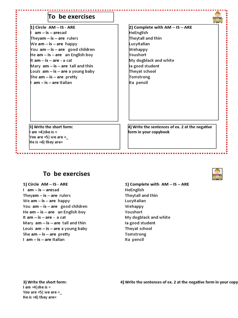 To Be Verb Worksheet | PDF